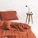 Rust Linen Duvet Cover and Pillowcases Boho Linen Bedding - Etsy