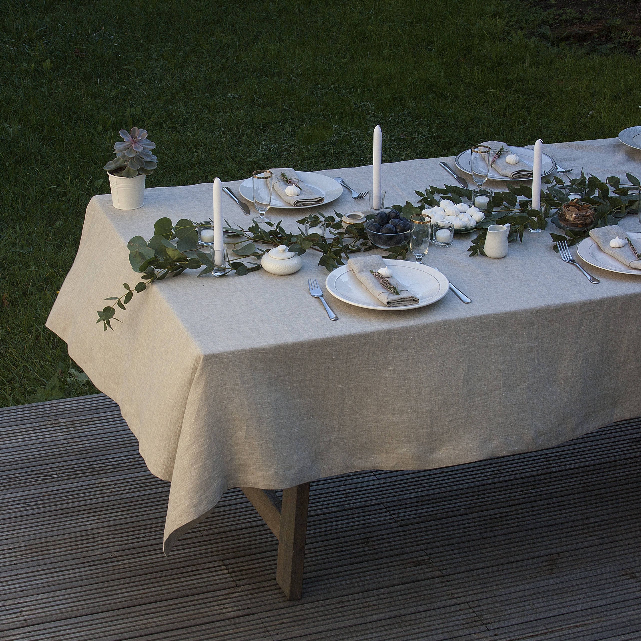 Natural Large Linen Tablecloth,christmas Linen Table Cloth, Extra Large ...