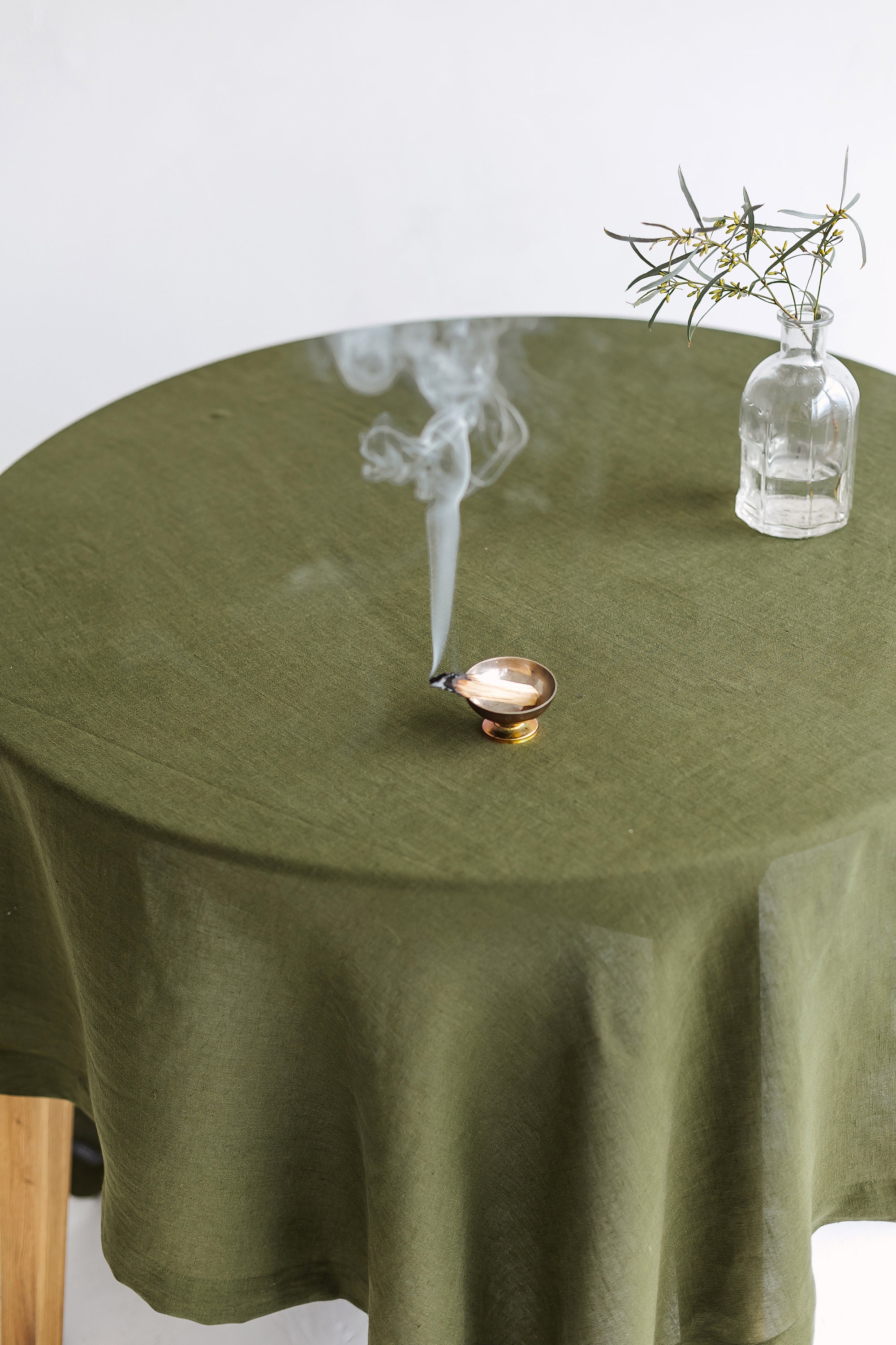 Square Linen Tablecloth for A Round Table, Extra Large Square Table ...