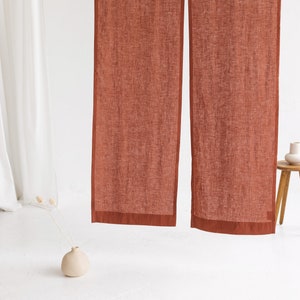 Rusty Linen Noren Curtain, Japanese Linen Noren Panel, Japanese Curtain ...