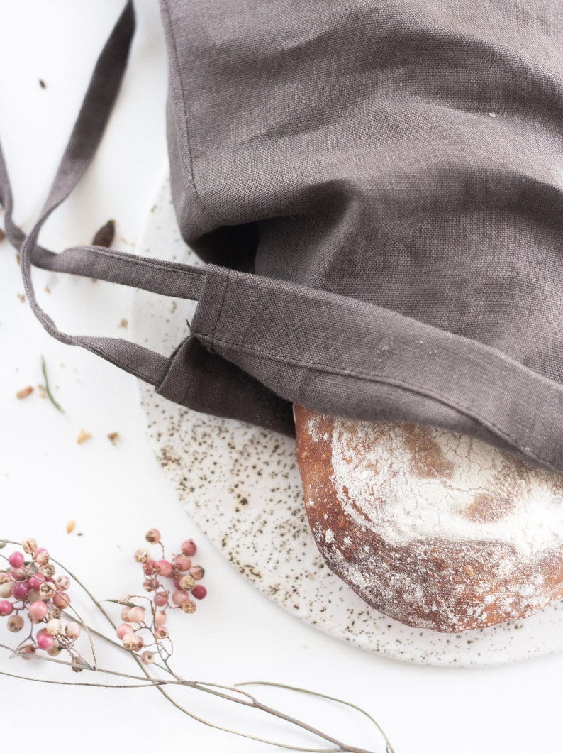 Green Linen Bread Bag Set Linen Drawstring Bag Linen Bread - Etsy