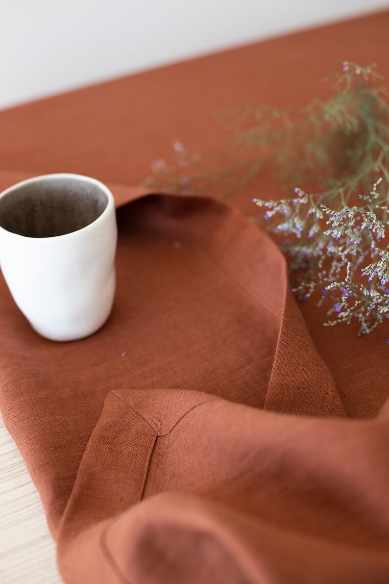 Rusty Linen Tablecloth Soft Linen Tablecloth Linen Handmade - Etsy