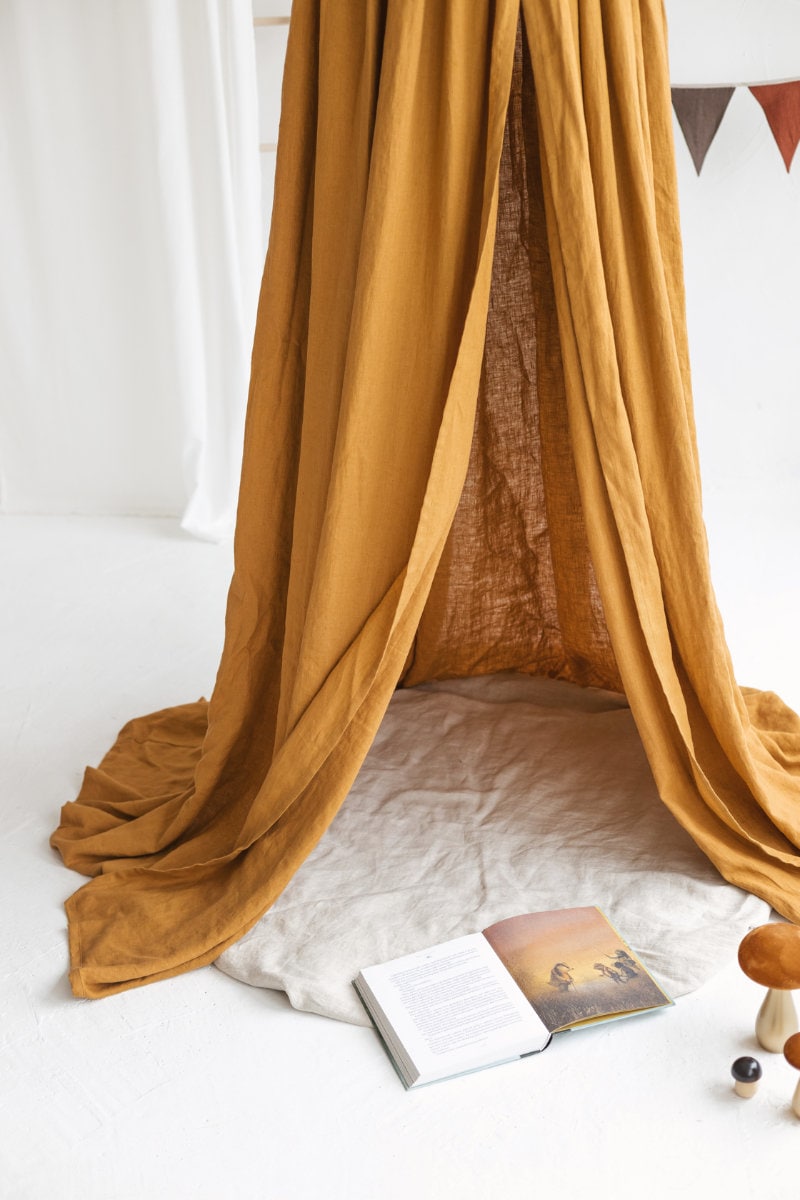 Rusty Linen Canopy Bed Hanging Canopy Linen Nursery Canopy - Etsy