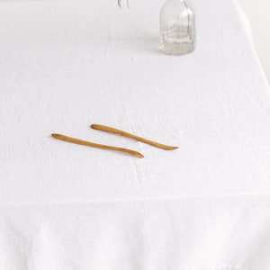 White Linen Tablecloth With Ruffle, Ruffled Linen Table Cloth for ...
