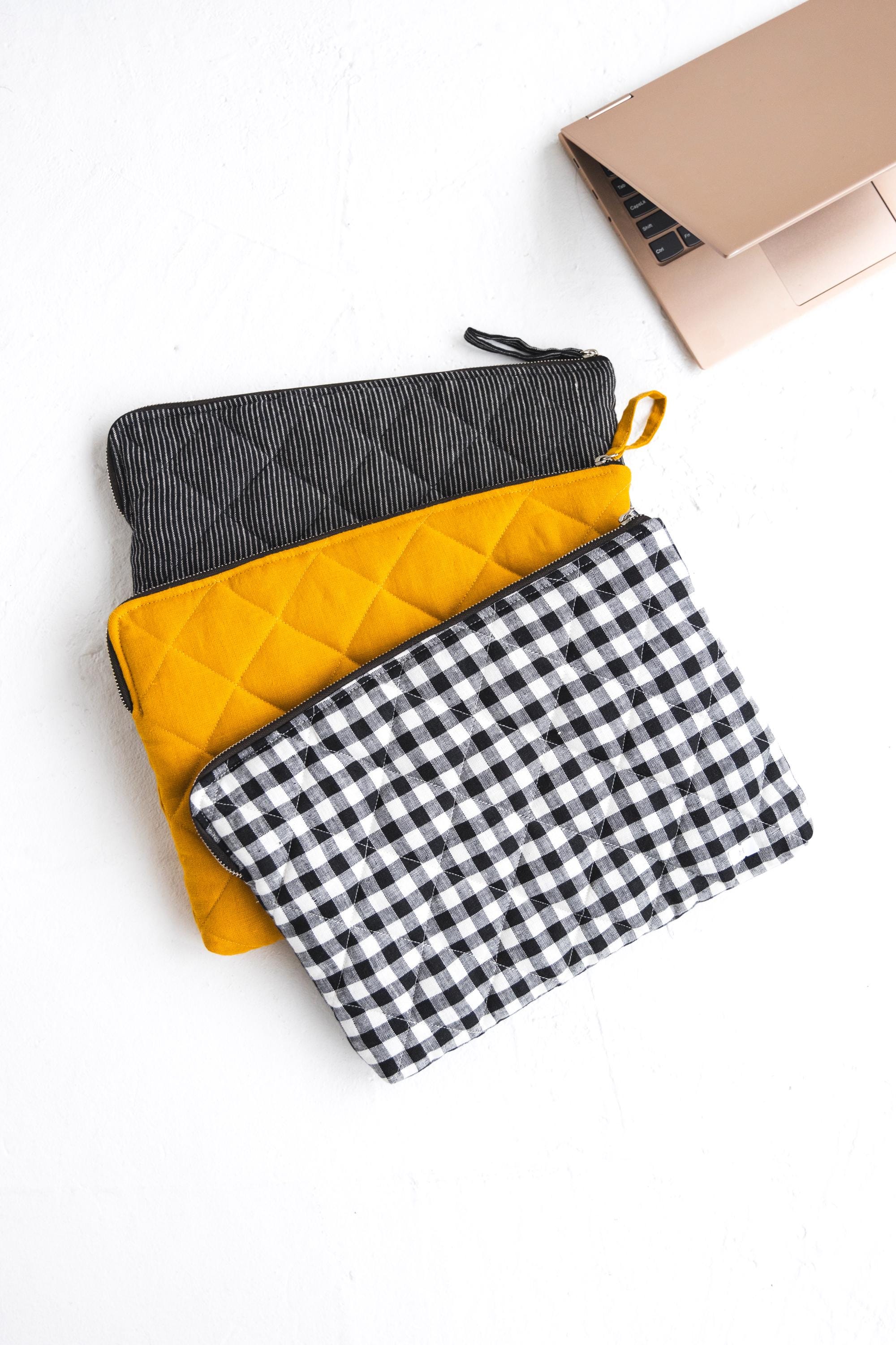 Linen Laptop Sleeve,linen Computer Case,quilted Linen MacBook Case ...