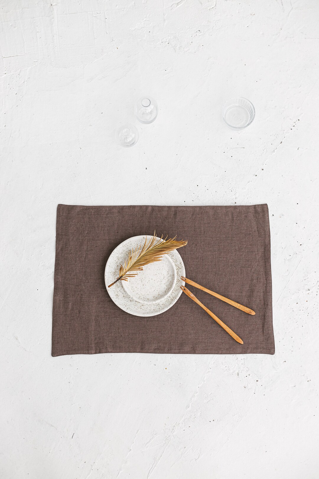 Softened Linen Table Mats Set, Washed Linen Placemats, Set of 2 Linen ...