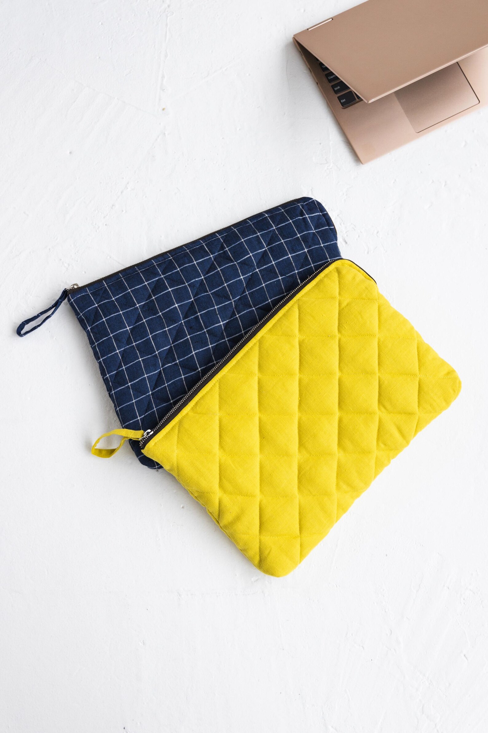 Linen Laptop Sleeve,linen Computer Case,quilted Linen MacBook Case ...