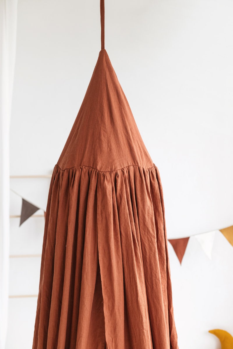 Rusty Linen Canopy Bed Hanging Canopy Linen Nursery Canopy - Etsy