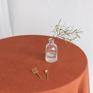 Rust Round Linen Tablecloth,large Round Linen Table Cloth,linen Wedding ...