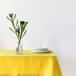 Ice Blue Linen Tablecloth, Soft Linen Tablecloth, Linen Handmade Table ...