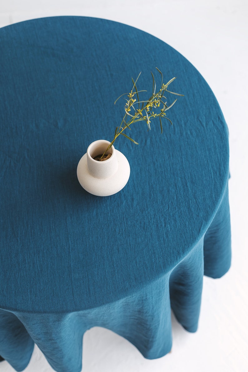 Square Linen Tablecloth for A Round Table Extra Large Square - Etsy