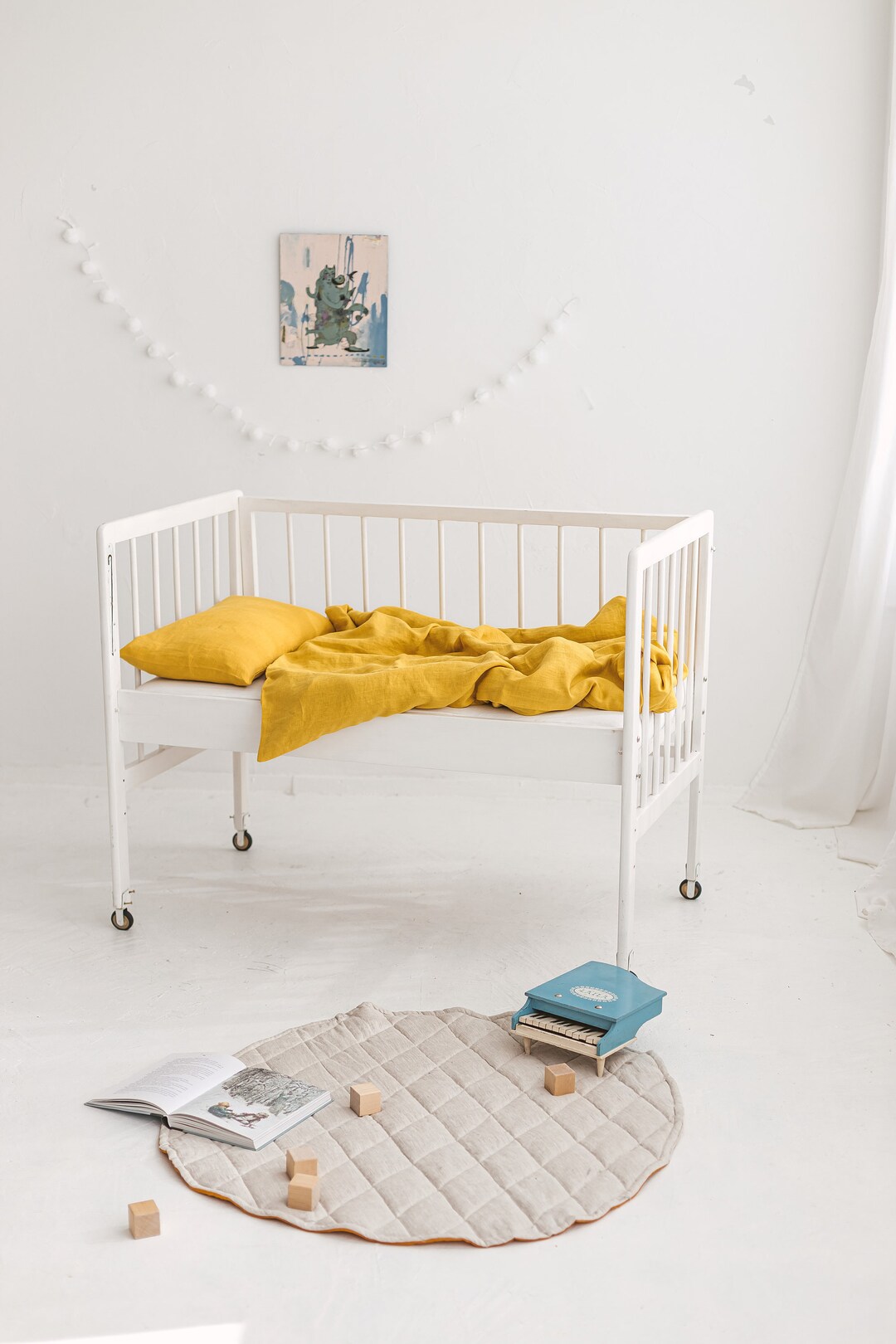 Linen Baby Bedding Set, Linen Duvet Cover and Pillowcase Set for ...