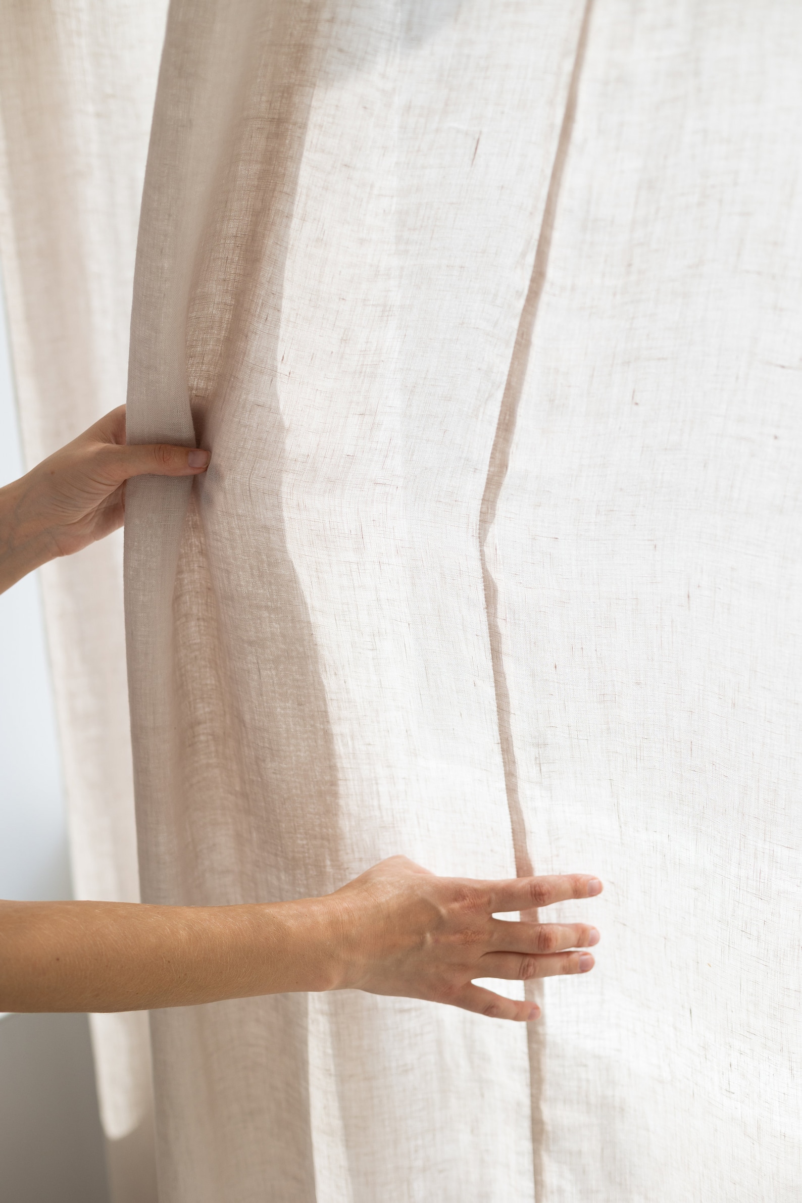108/ 275cm Wide Beige Lightweight Linen Curtain Extra - Etsy