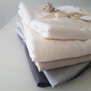 Linen Scraps Bundle, Natural Linen Fabric Remnants for Craft Projects ...