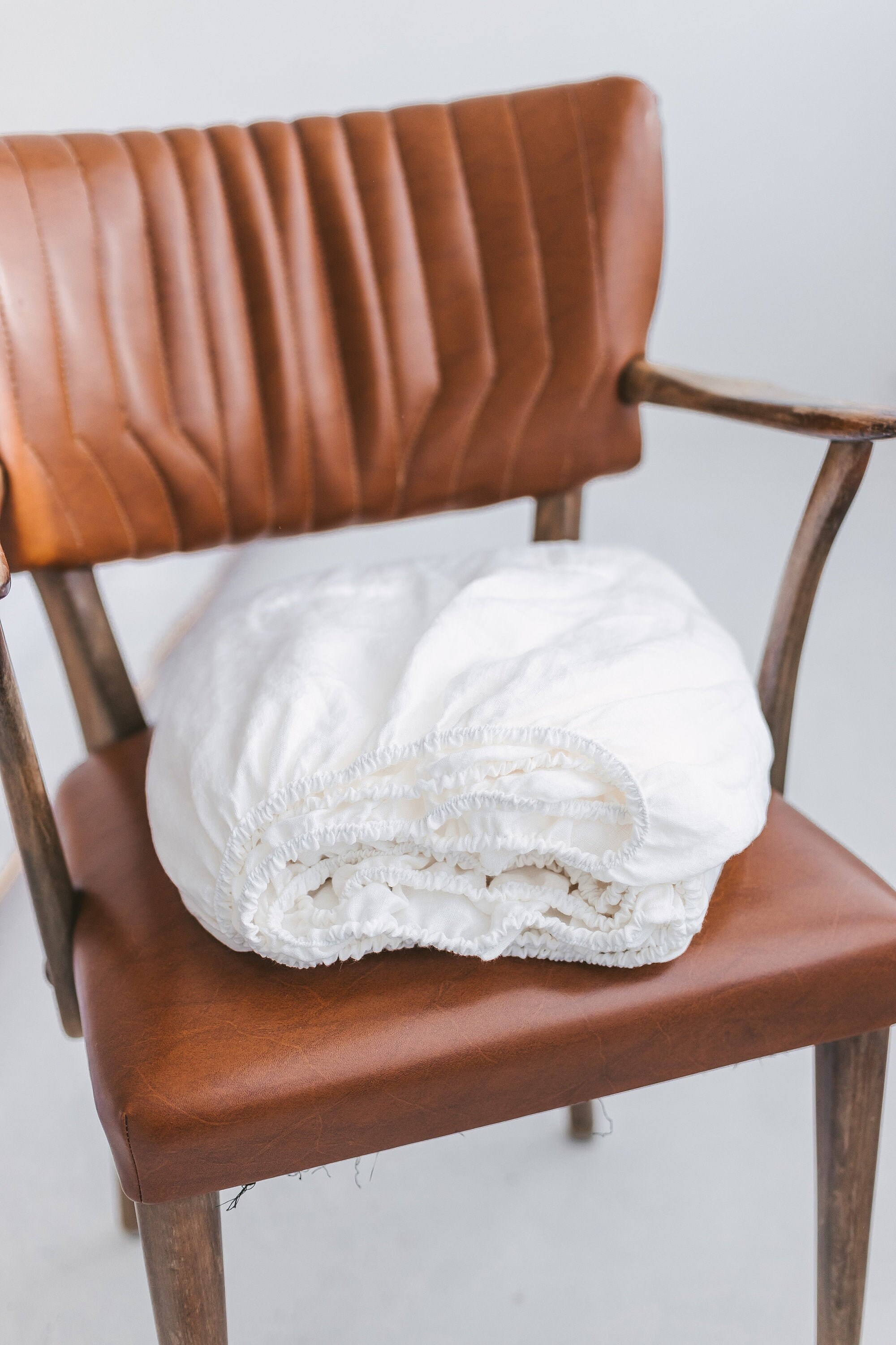 White Linen Fitted Sheet Linen Sheet Pure White Linen Sheet | Etsy