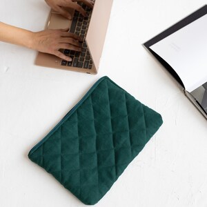 Linen Laptop Sleeve,linen Computer Case,quilted Linen MacBook Case ...