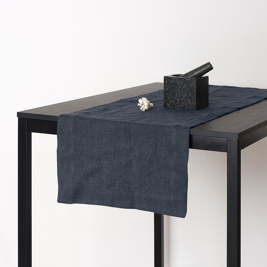 Grey Linen Table Runner,natural Table Linens,gray Washed Table Linen ...