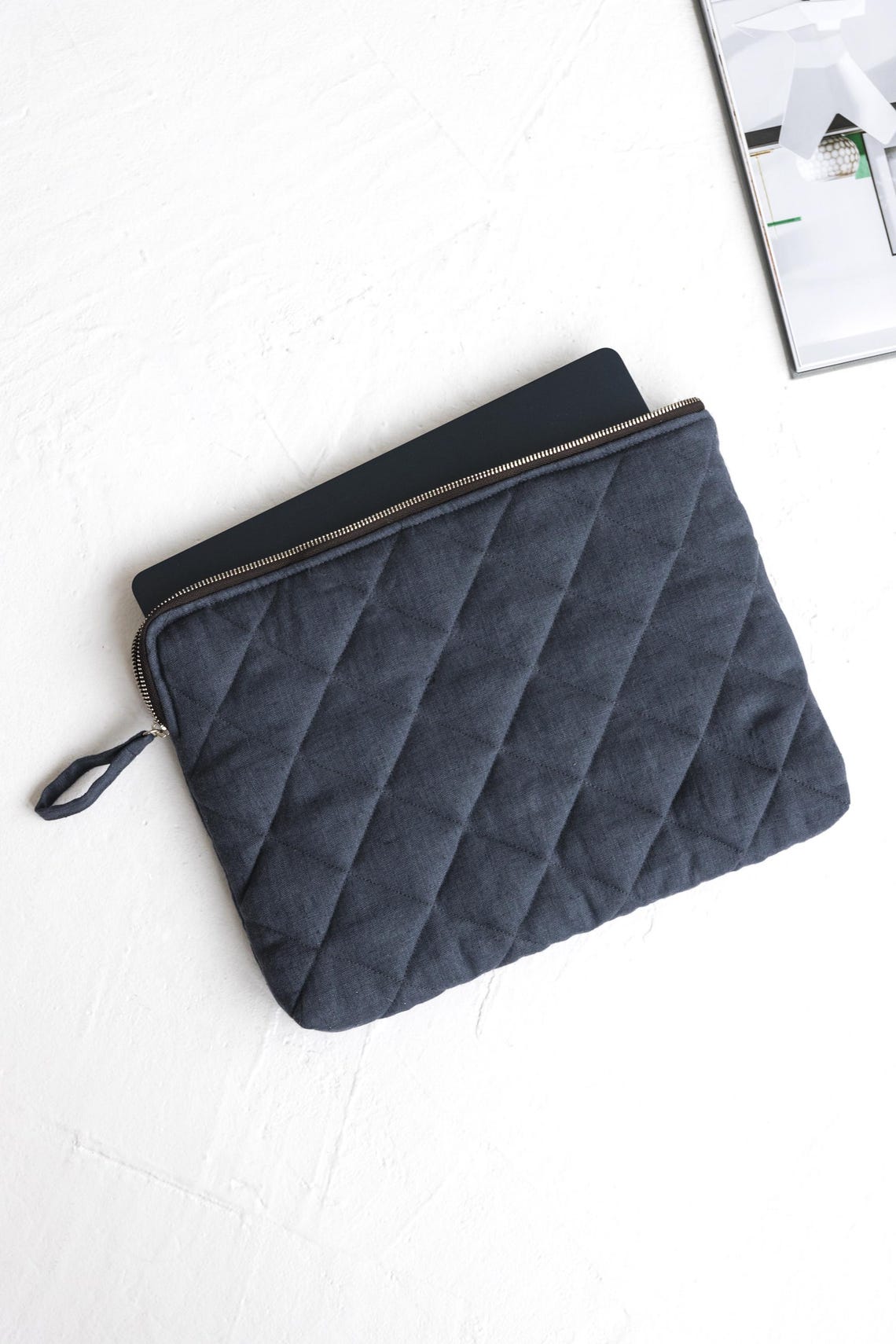 Linen Laptop Sleeve,linen Computer Case,quilted Linen MacBook Case ...