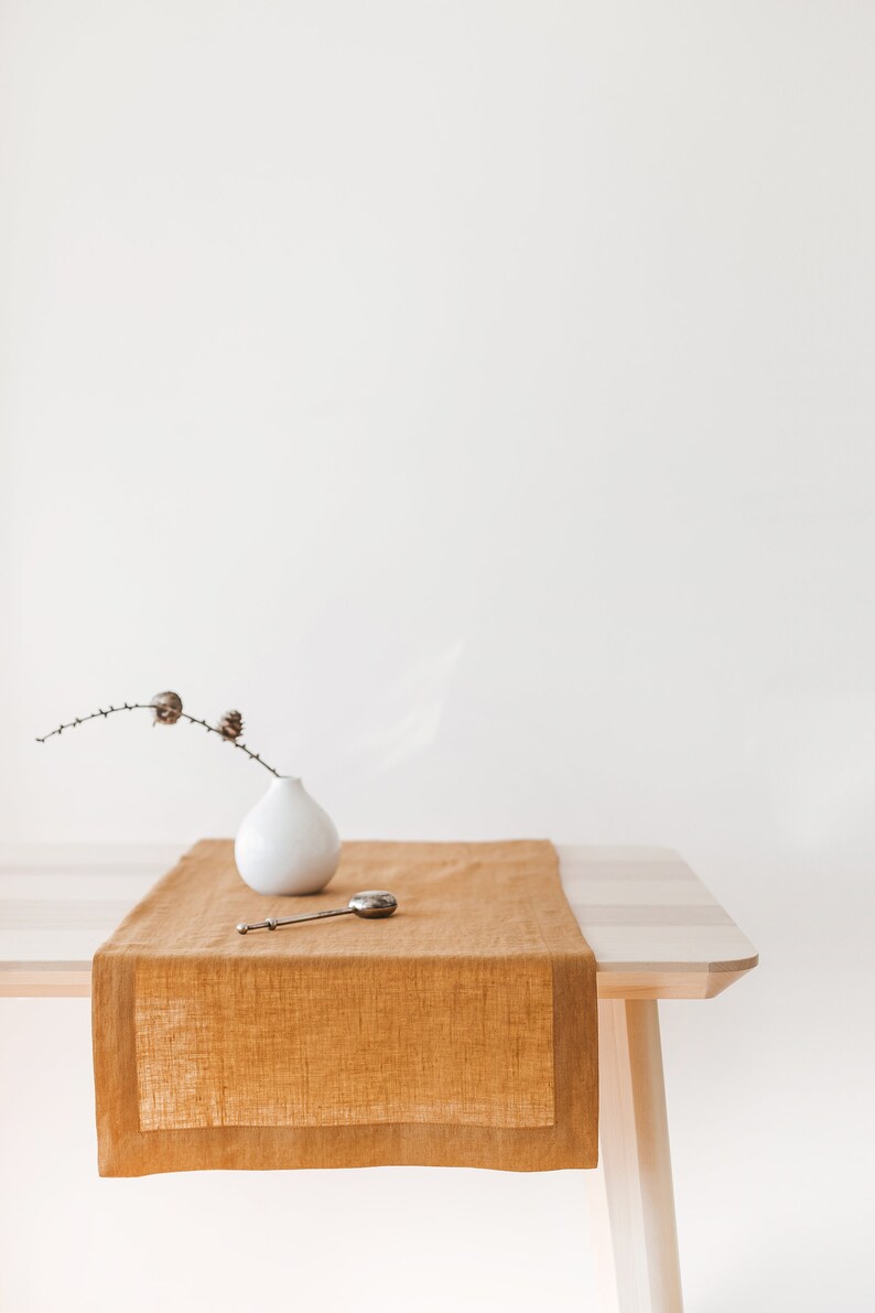 Rusty Linen Table Runner Burnt Brick Table Linens Terracotta - Etsy
