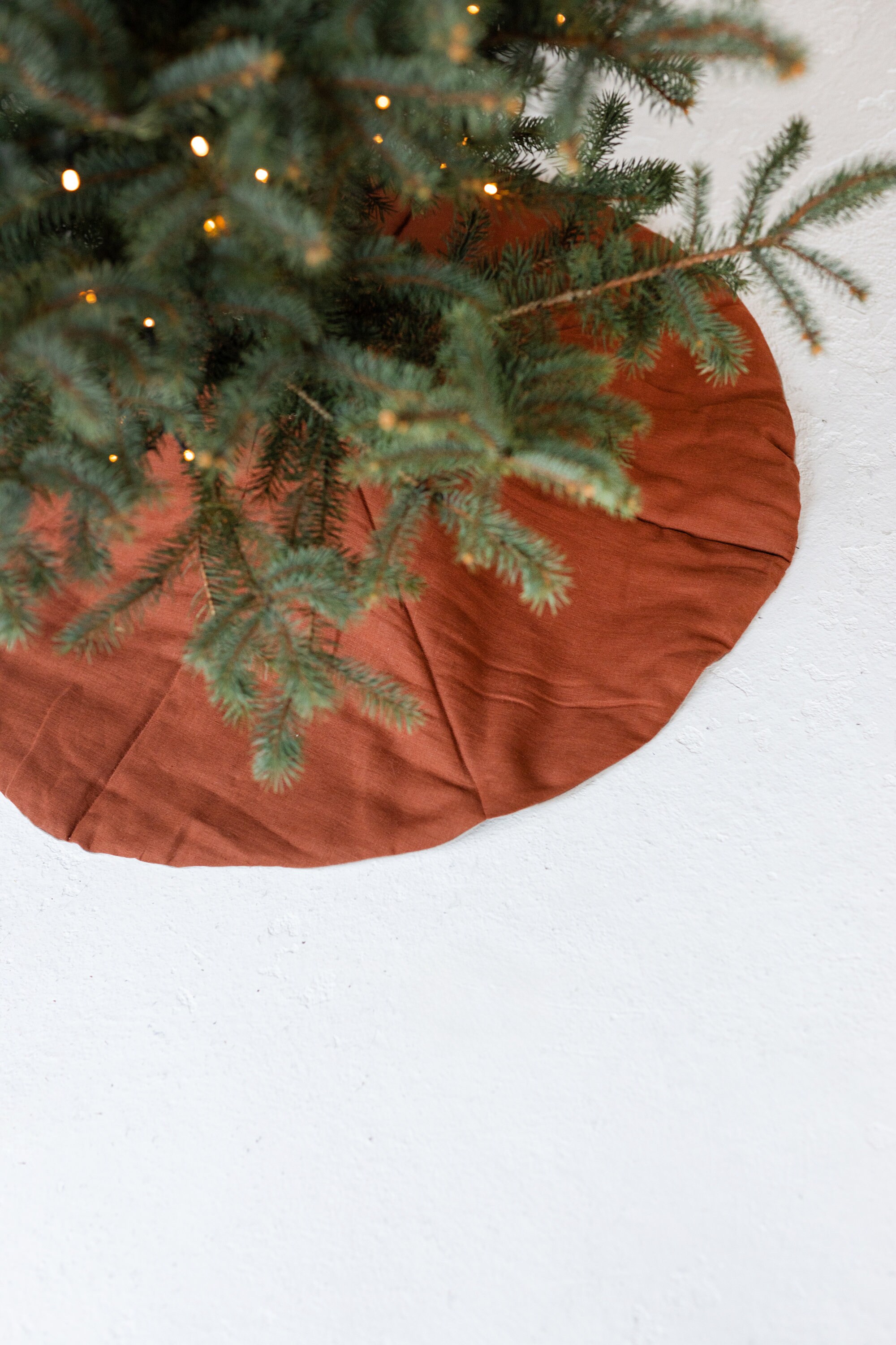 Linen Quilted Christmas Tree Skirt, Christmas Tree Skirt, Burlap ...