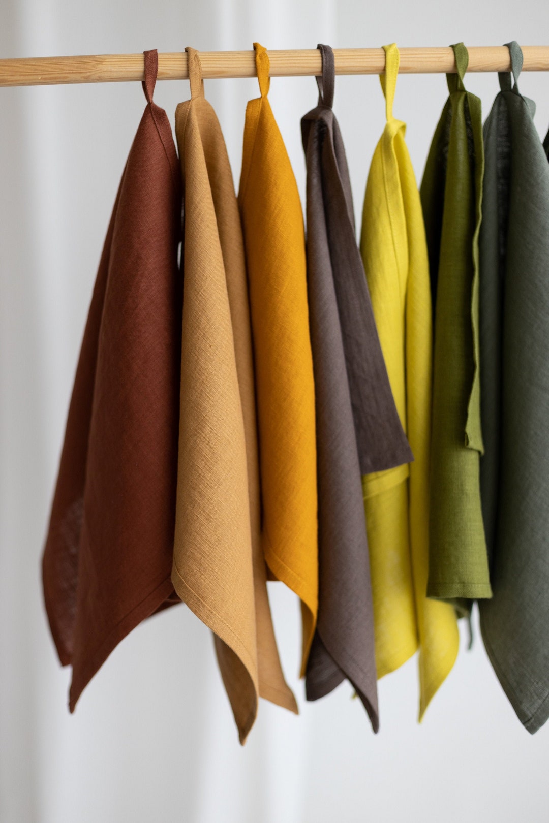 Set of 6 Linen Tea Towels,linen Dish Towels,grey Linen Kitchen Towel ...