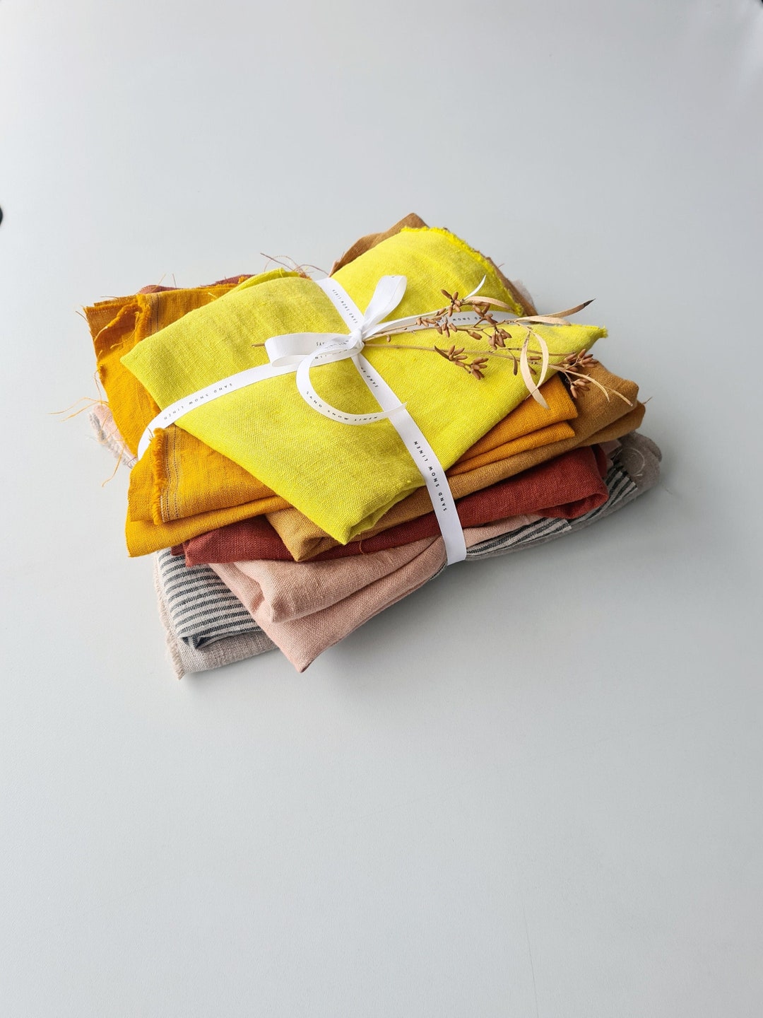 Linen Fabric Remnants, Linen Scraps Bundle, Package of Linen Scraps ...