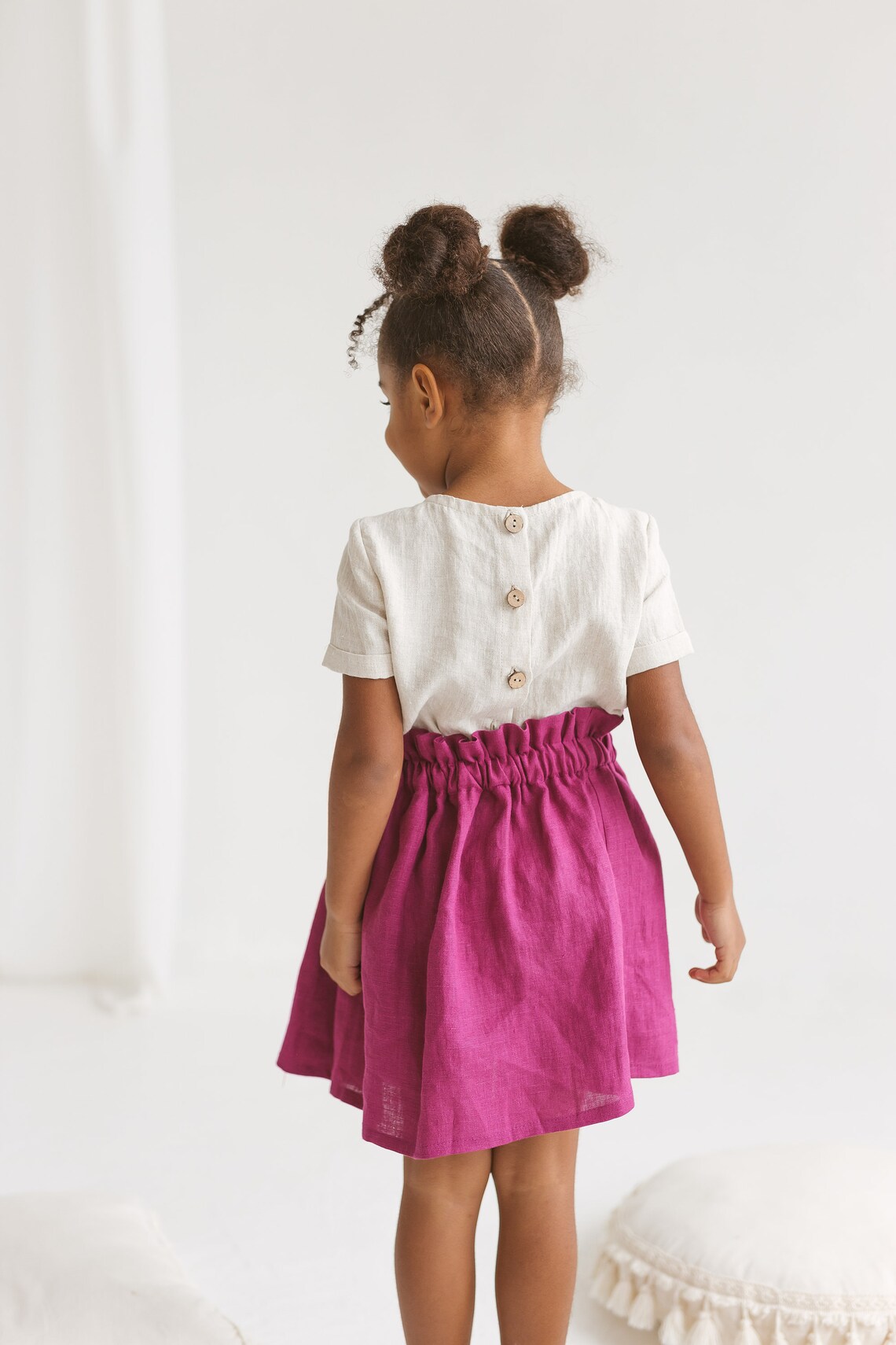 Girls Linen Skirt,short Linen Skirt for Girl,linen Pink Girls Skirt ...