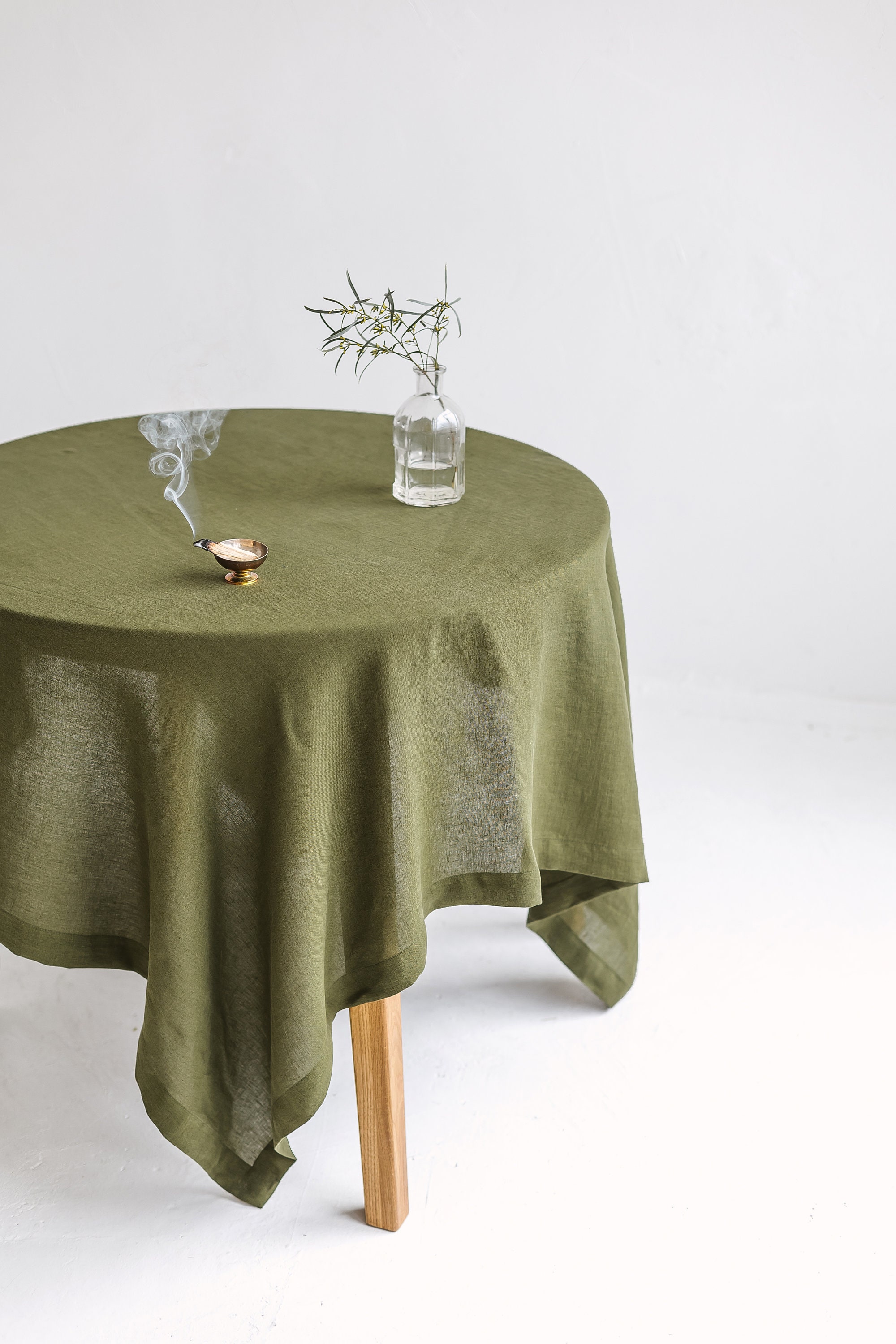 Square Linen Tablecloth for A Round Table, Extra Large Square Table ...