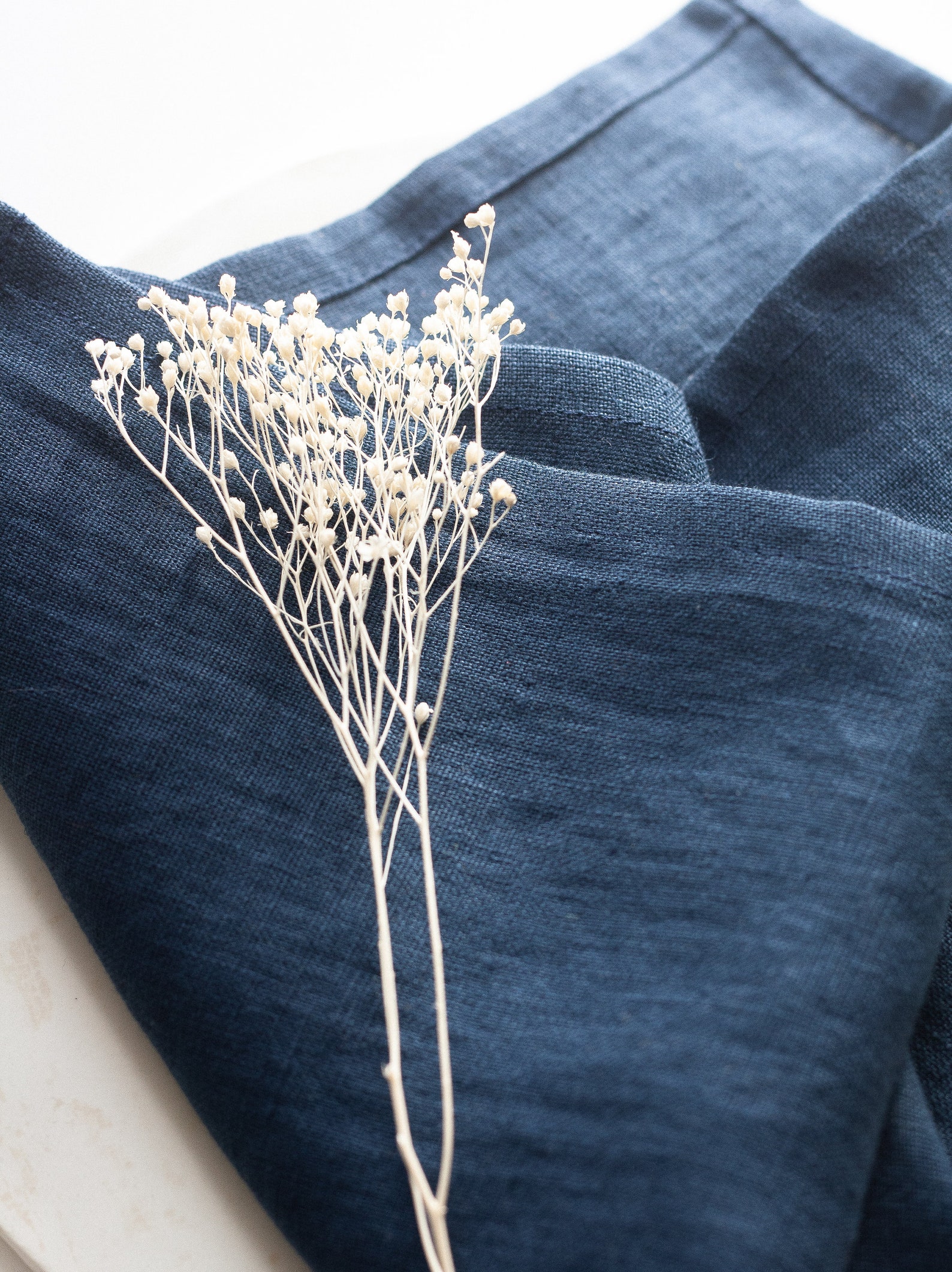 Navy Blue Linen Napkins Set, Dark Blue Linen Cloth Napkins, Blue ...