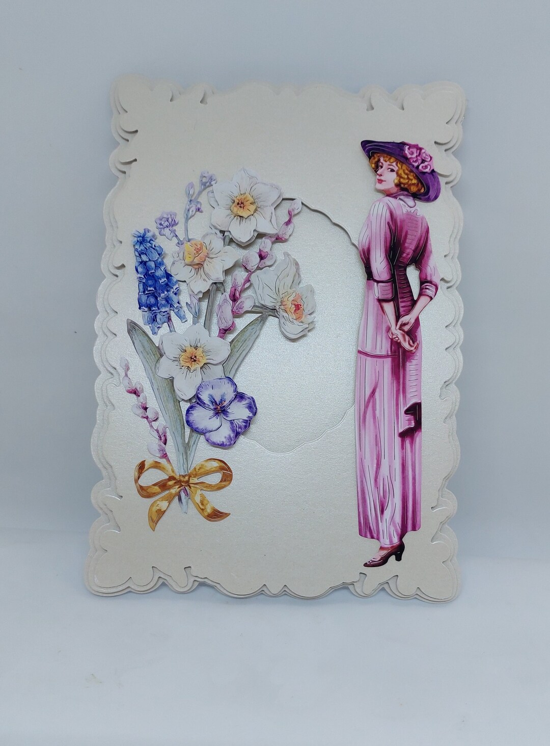 Charming Floral Birthday Card for Grandma - Vintage Inspired Decoupage ...