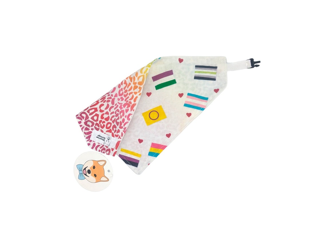 Pride Flags and Rainbow Cheetah Print Reversible Clip on Bandana - Etsy