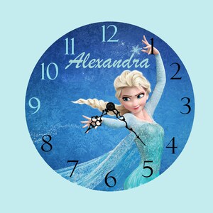 Personalized Elsa Wall Clock, Frozen Wall Clock, Wall Clock Girls ...