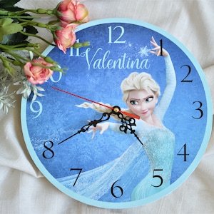 Personalized Elsa Wall Clock, Frozen Wall Clock, Wall Clock Girls ...
