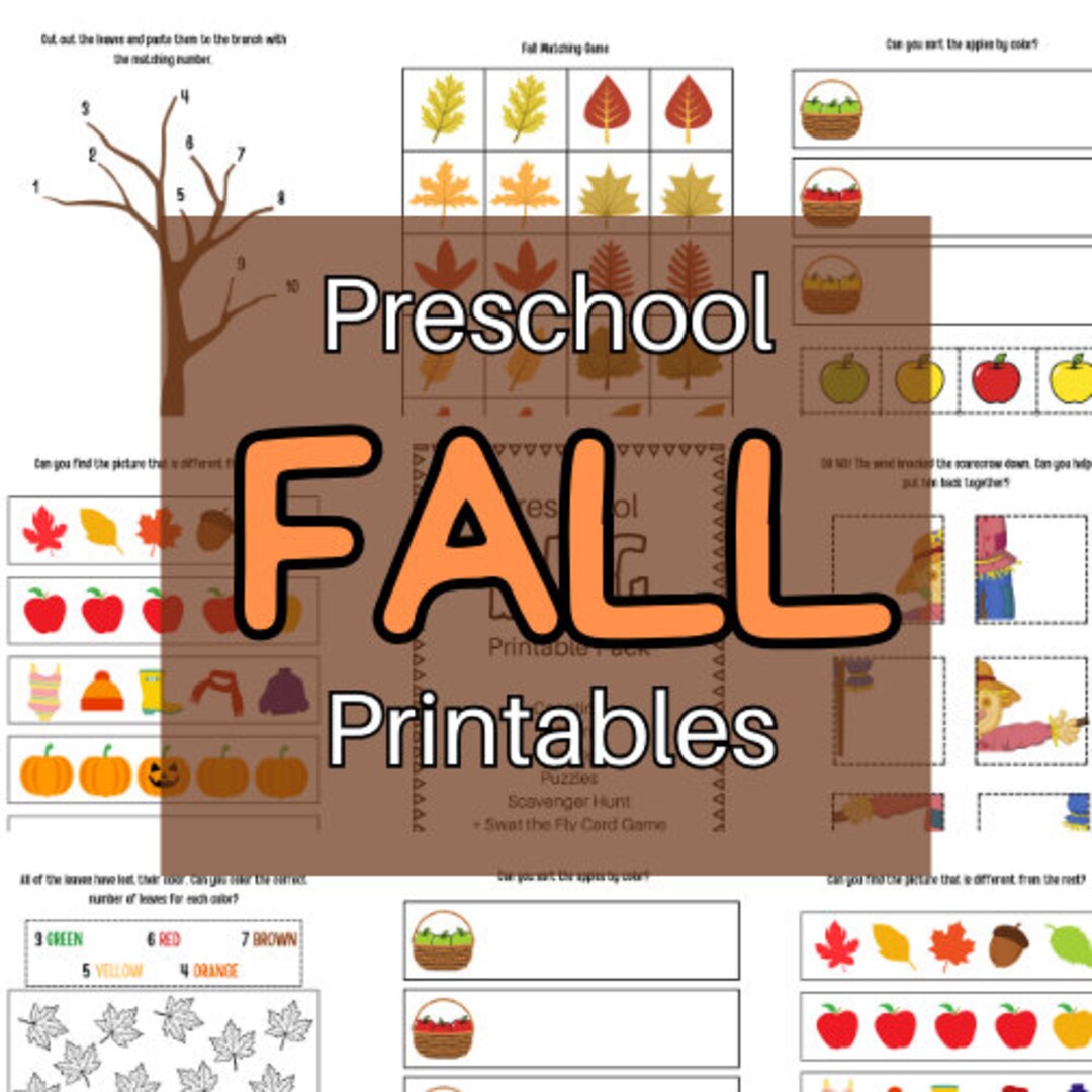 Preschool Fall Theme Printables, Worksheets and Activities for Prek ...