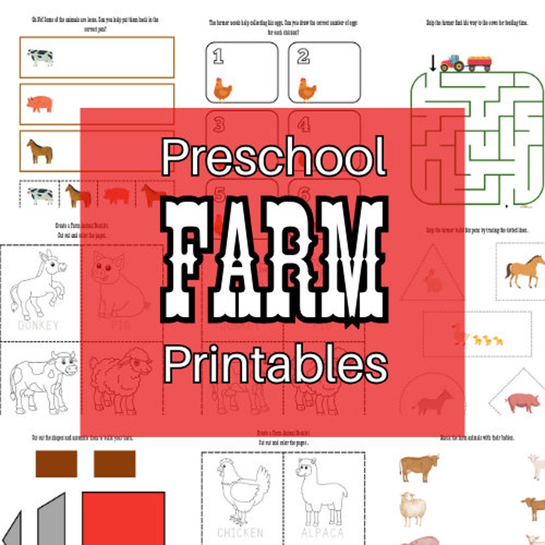 Prek FARM Theme Printables, Worksheets and Activities for Preschoolers ...