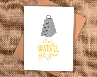 Grateful pun card | Etsy