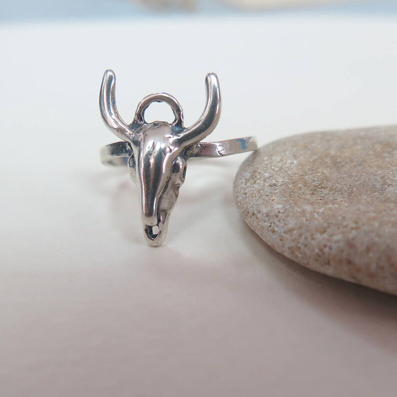 Silver Taurus Ring Statement Ring Silver Ring Bull | Etsy