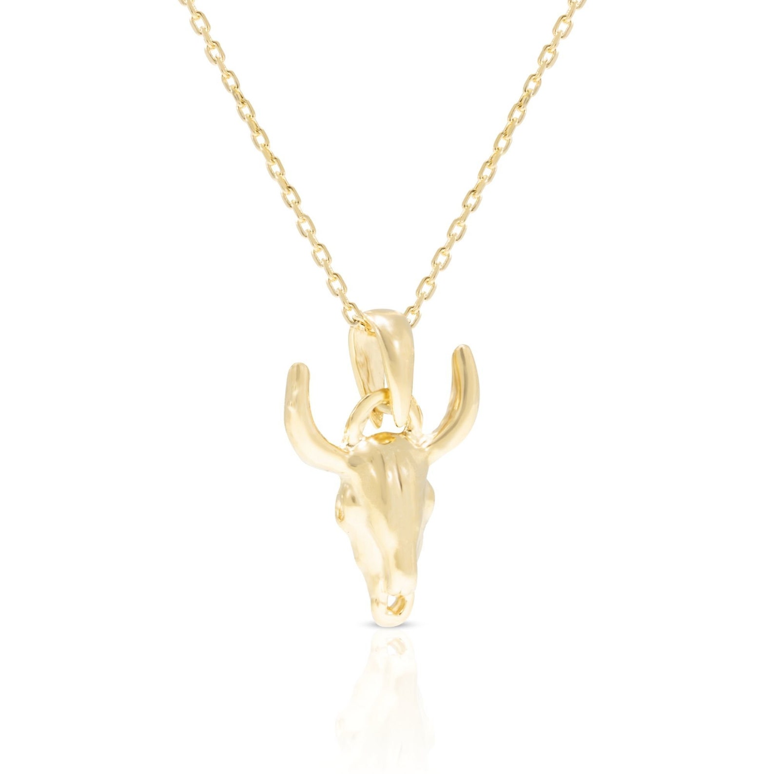 Bull Necklace, 14K Gold Plated Silver Pendant & Necklace, Pendant ...