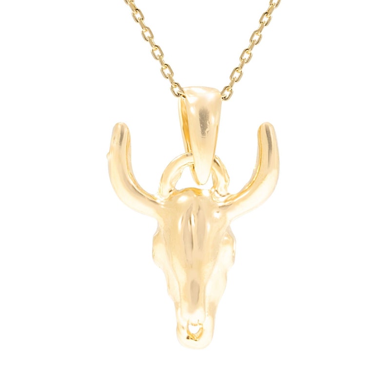 Bull Necklace, 14K Gold Plated Silver Pendant & Necklace, Pendant ...