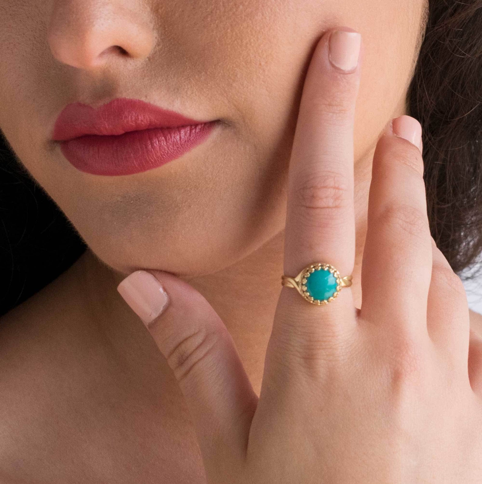 Turquoise Ring Handmade Ring Adjustable Ring Statement - Etsy