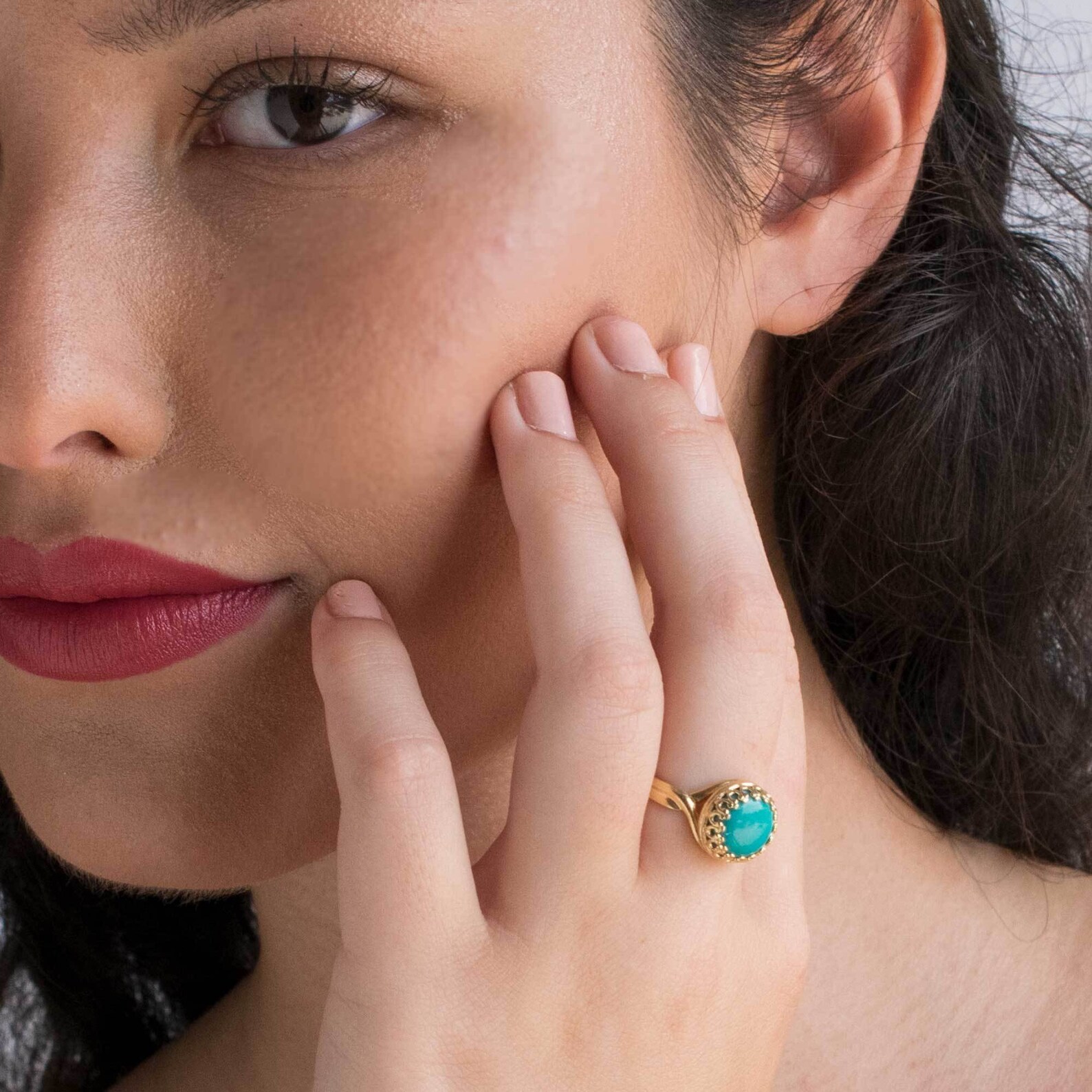 Turquoise Ring Handmade Ring Adjustable Ring Statement | Etsy