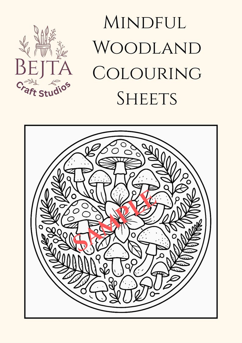 50 Hand Drawn Mindful Colouring Sheets, Including Woodland, Botanical ...
