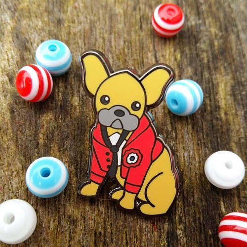 French Revolutionary Bulldog Enamel Pin 28mm - Etsy