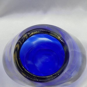 Gorgeous Royal Blue With Orange Swirls Hand-blown Glass Vase - Etsy