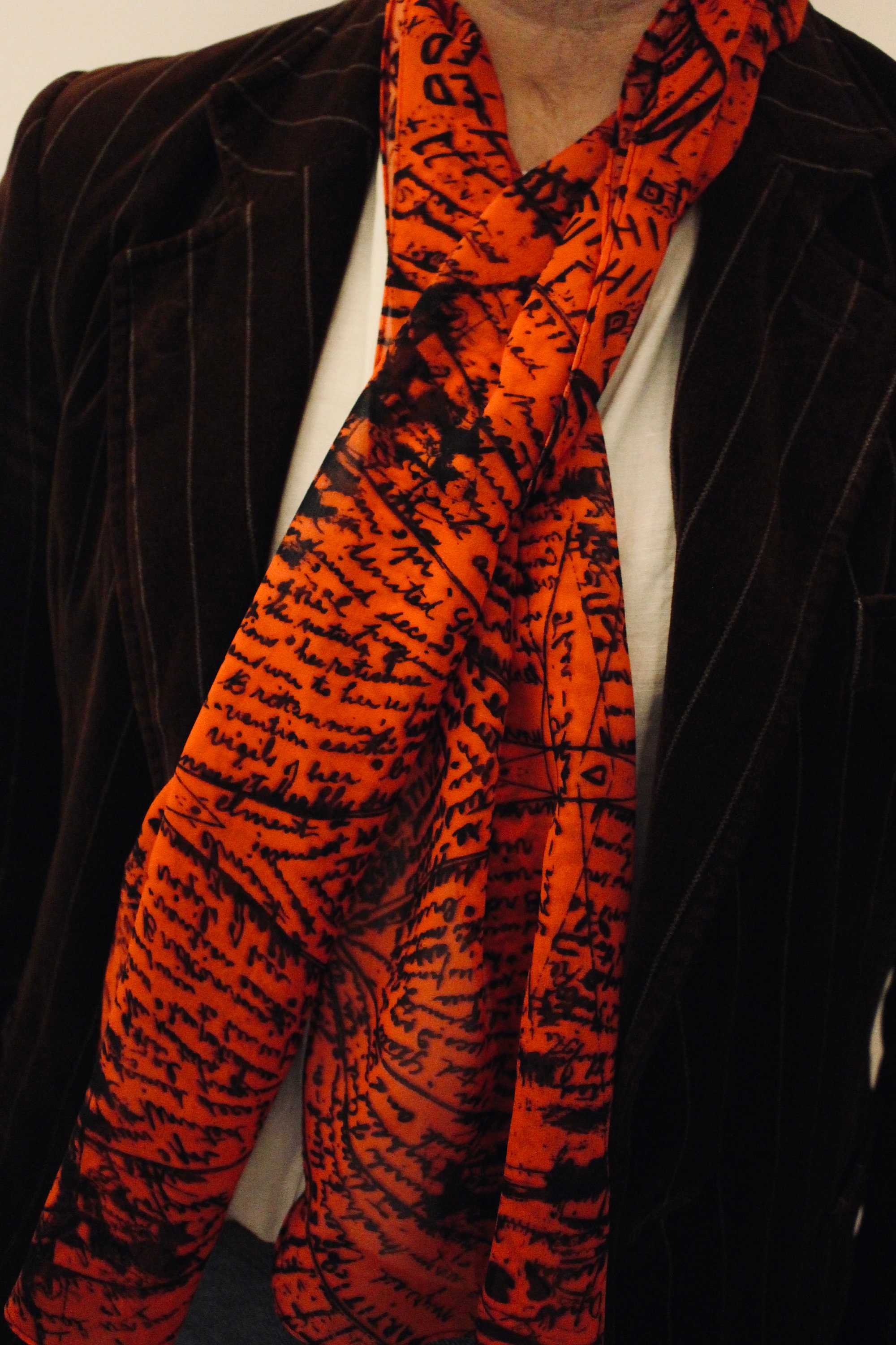 BLOOD RED Pure Silk Scarf Handmade by Mickey Strangeways - Etsy