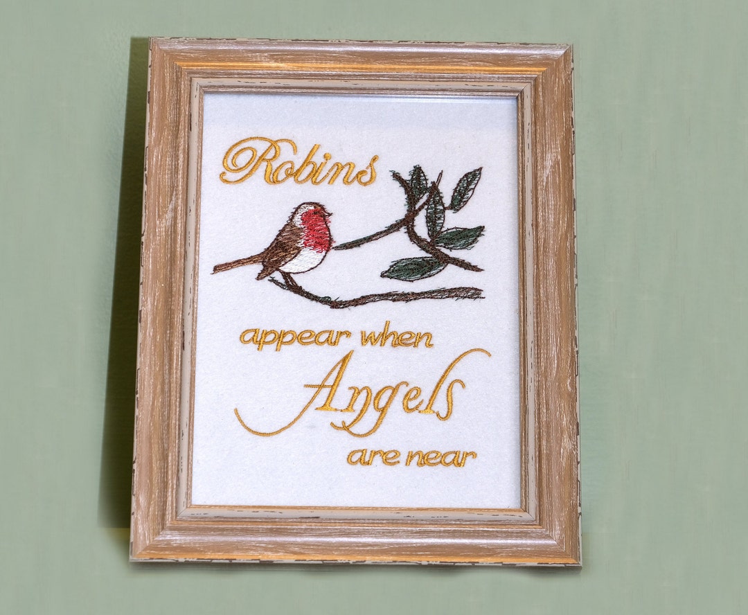 Robins Appear When Angels Are Near Memorial Embroidered - Etsy