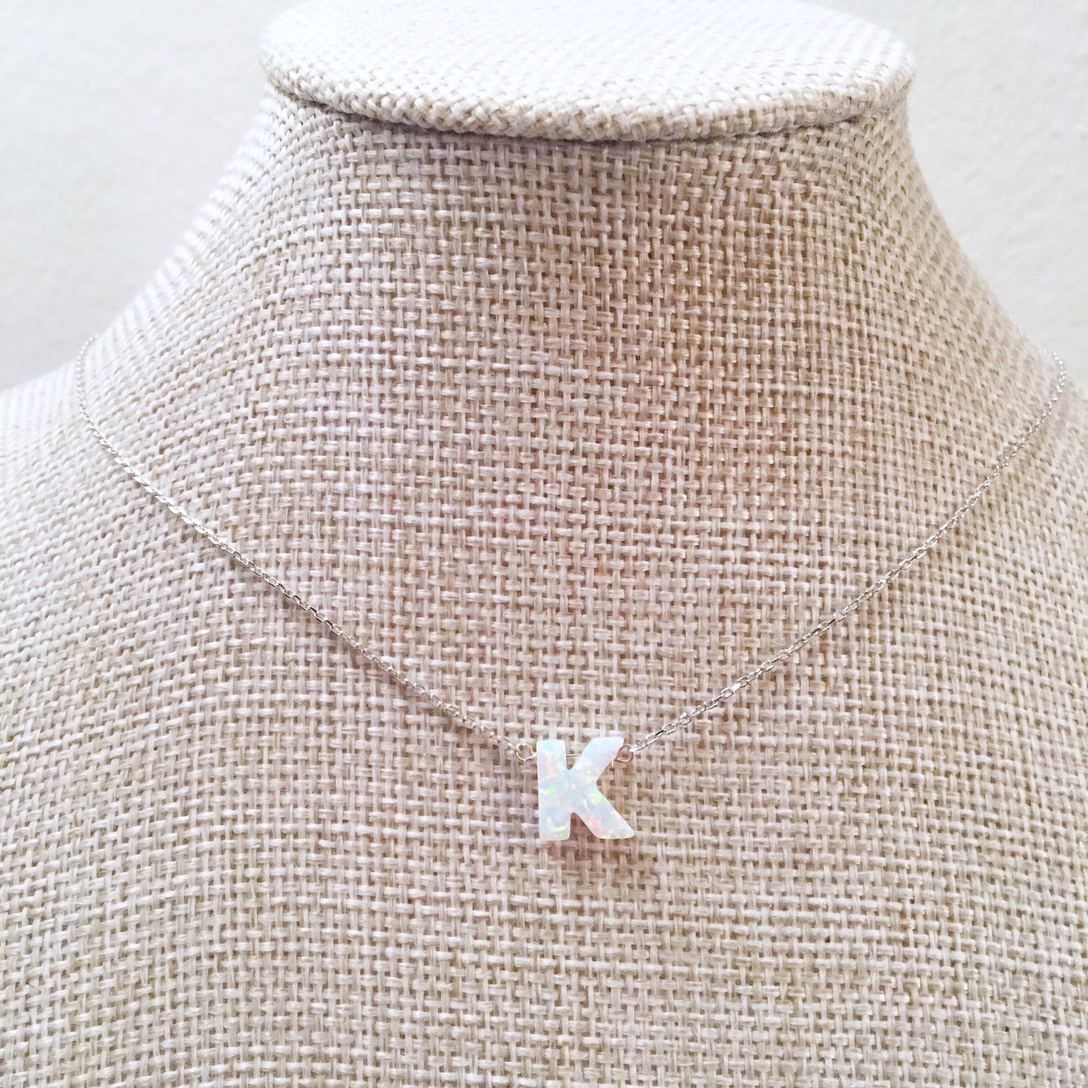 Monogram/initial White Opal Beaded Bracelet or Necklace in Sterling ...