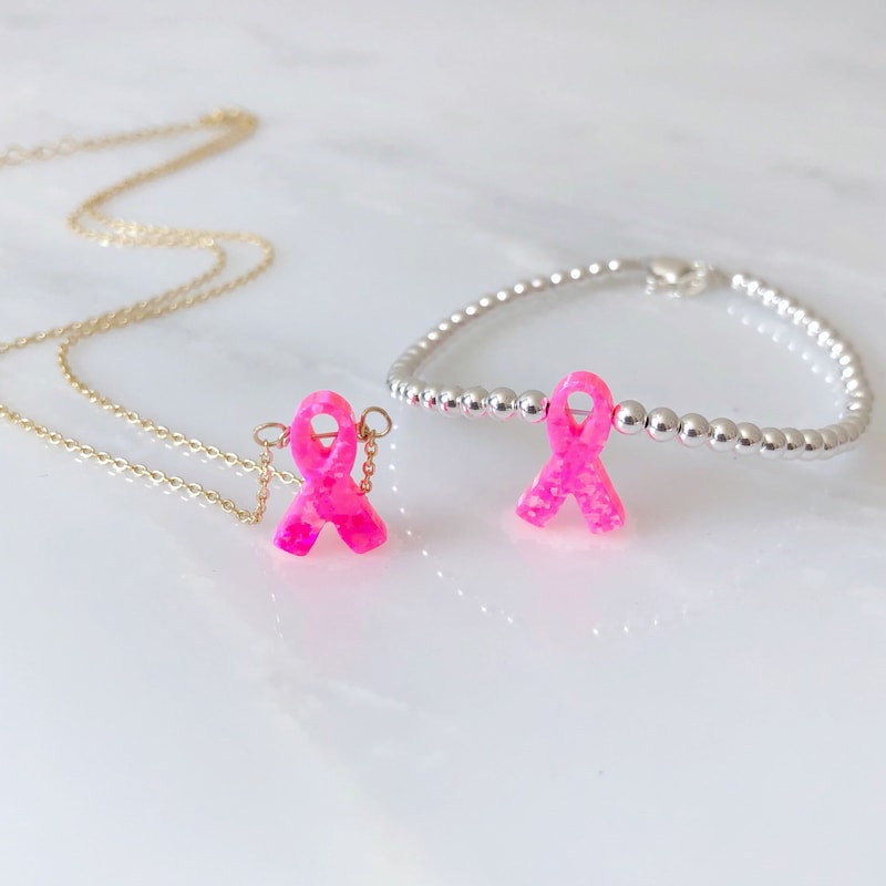 Pink Ribbon Beads - Etsy