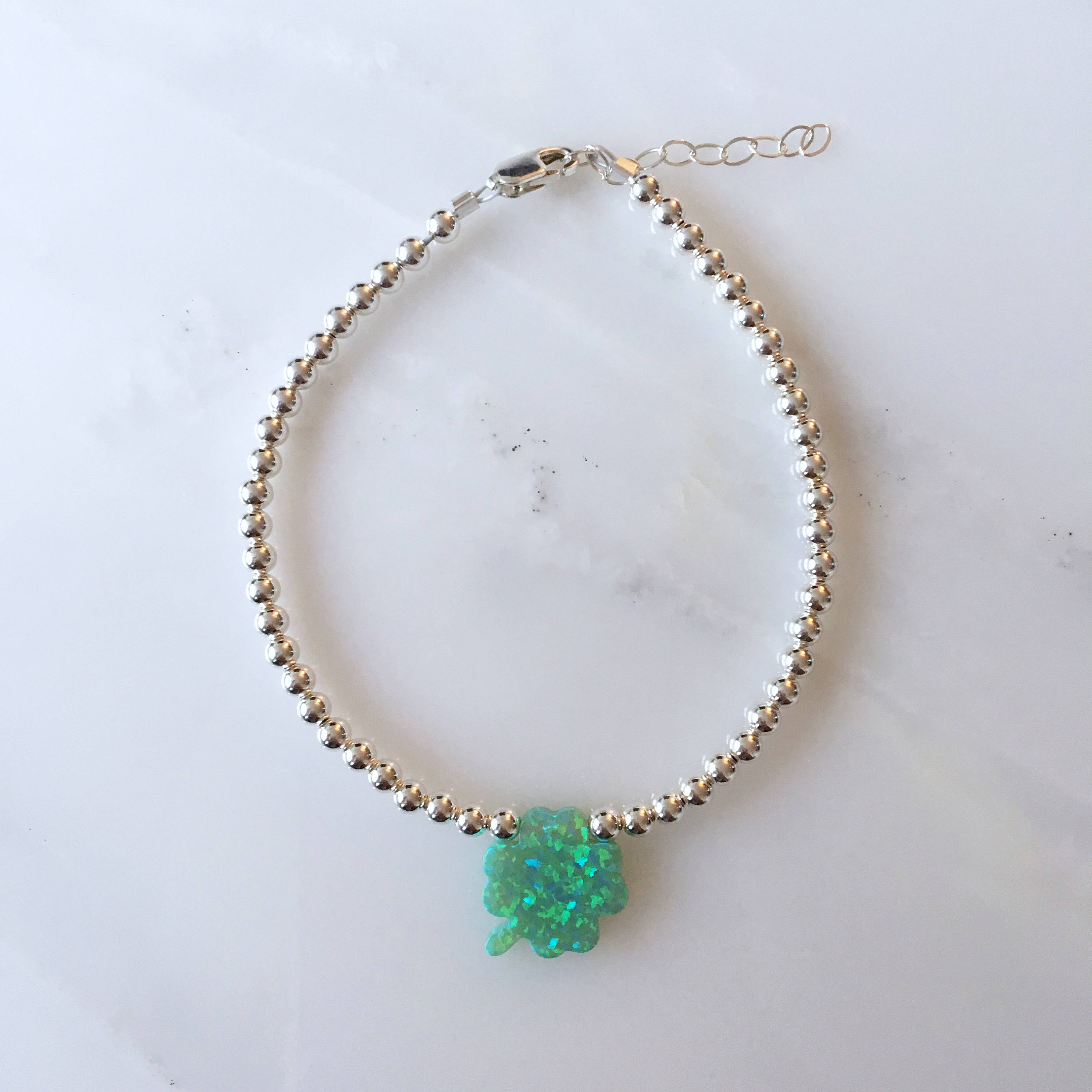 Irish Opal Clover Beaded Bracelet Opal Clover Bracelet - Etsy