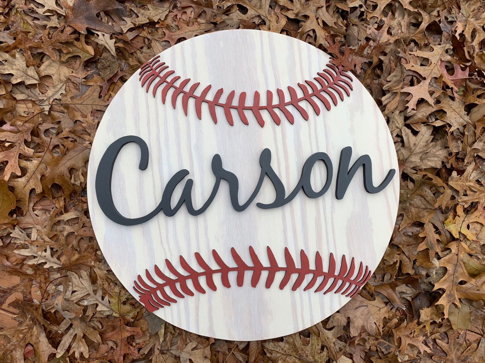Baseball Round Sign Nursery Name Sign Wooden Baseball | Etsy